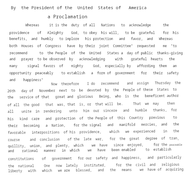 George Washington's Thanksgiving Proclamation